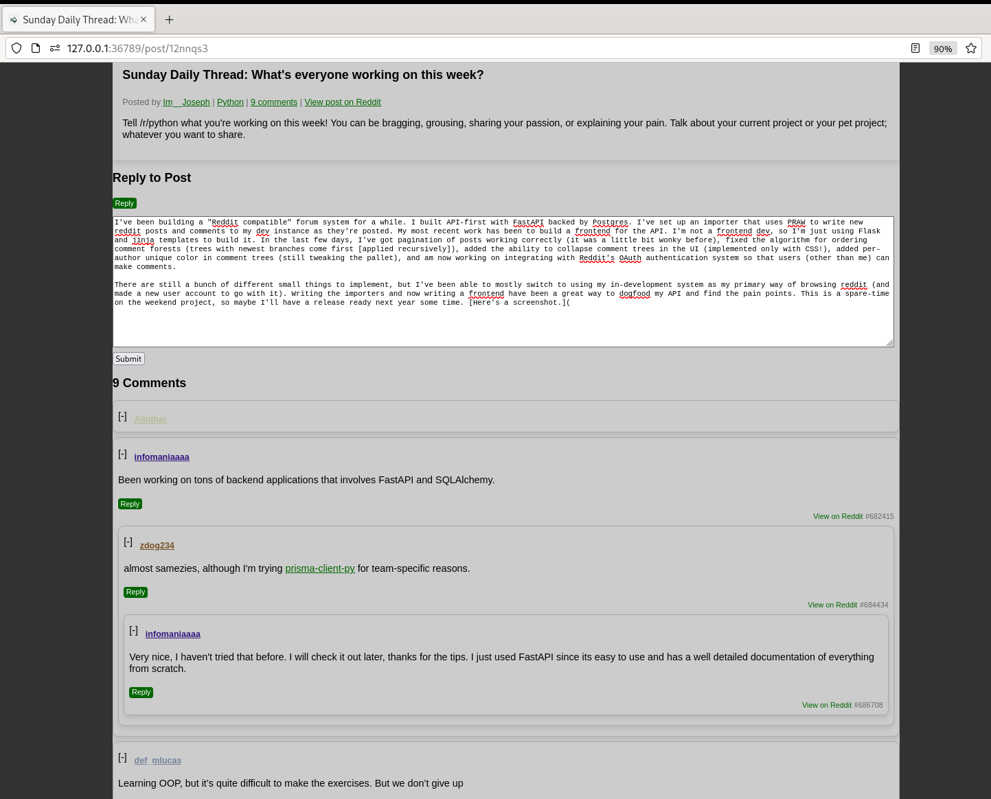 Sunday Daily Thread: What's everyone working on this week? : r/Python
